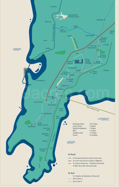 Lodha Aura New Cuffe Parade Map - Wadala, Mumbai South Location Map