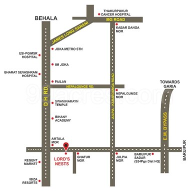 Lords Sunsmit Realty Lords Nests Map - Amtala, Kolkata South Location Map