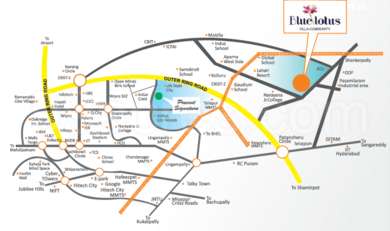 Lotus Blue Infra Projects Blue lotus Map - Mokila, Hyderabad Location Map