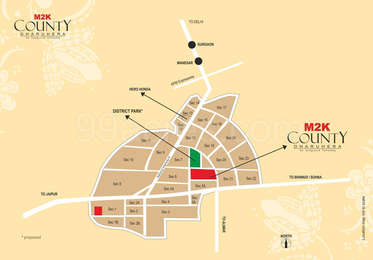 M2K Group M2K County Map - NH-8, Dharuhera Location Map
