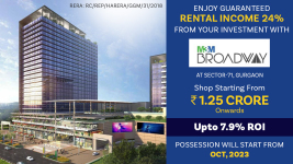 Bare shell Office Space in M3M Broadway Sector 71 Gurgaon - 3500 Sq. Ft.