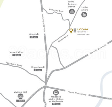 Lodha Signet Thane Map - Kolshet Road, Thane Location Map