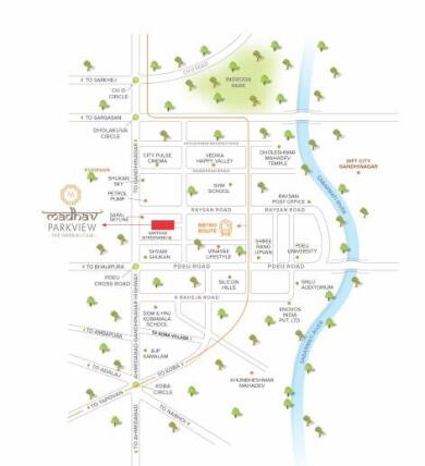 Madhav Buildcon Gandhinagar Madhav Parkview Map - Kudasan, Gandhinagar ...