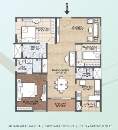3 BHK Apartment / Flat for sale in The Regent by Auro Realty Kondapur ...