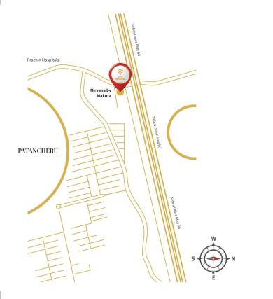 Makuta Developers Makuta Nirvana Map - Patancheru, Hyderabad Location Map