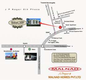 Malnad Homes Malnad Siri Map - JP Nagar, Bangalore Location Map