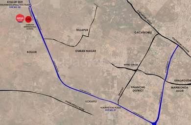 ManjuMythri Opus Blues Map - Kollur, Hyderabad Location Map
