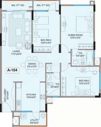 3 BHK Apartment / Flat for sale in Mantri Flora Ambalipura Bangalore ...