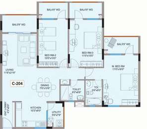 3 BHK Apartment / Flat for sale in Mantri Flora Ambalipura Bangalore ...