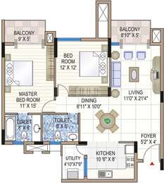 2 BHK / Bedroom Apartment / Flat for rent in Mantri Synergy OMR Chennai ...