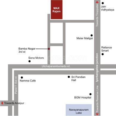 Max Properties Max Rajam Map - Iyer Bungalow, Madurai Location Map