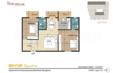 2 BHK Apartment / Flat for sale in Mayur Signature Whitefield Bangalore ...
