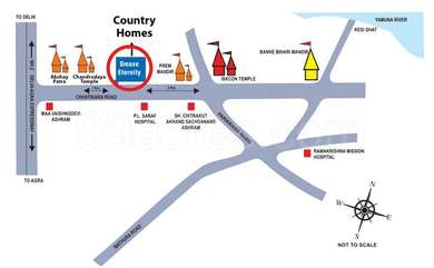 MBS Group MBS Country Homes Map - Chhatikara, Vrindavan Location Map