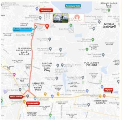 Mcor Projects LLP Mcor Vilaasam Map - Chandanagar, Hyderabad Location Map