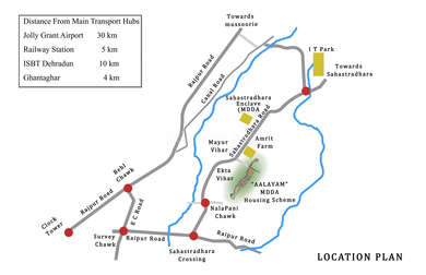 MDDA Aalayam Map - Aamwala, Dehradun Location Map