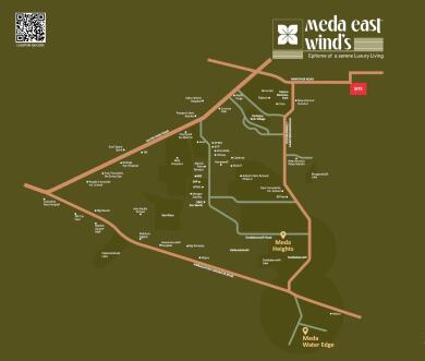 Meda Projects Meda East Winds Map - Panathur, Bangalore Location Map
