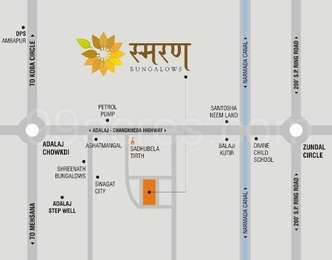 Meeraa Developers Smaran Bungalows Map - Adalaj, Ahmedabad Location Map