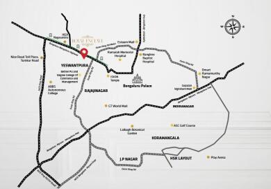 Mega Builders Mega Royal Enclave Map - Peenya, Tumkur Road Location Map