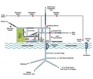 Merlin Group Merlin Waterfront Map - Shibpur, Howrah Location Map