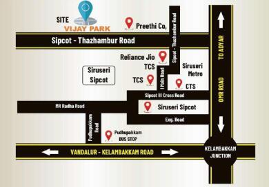 Metro Homes Chennai Metro Vijay Park Map - Thalambur, OMR Location Map