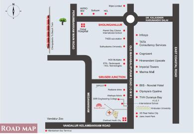 MGP Builders MGPs Globus Palladium Map - Padur, Chennai South Location Map