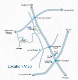 MH Housing Projects MH Arsh Primia Map - Edappally, Kochi Location Map