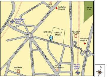 MHADA Simplex Mill Map - Byculla West, Mumbai South Location Map