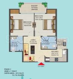 2 BHK Apartment / Flat for sale in Migsun Roof Raj Nagar Extension ...