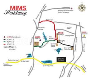 Mims Builders MIMS Residency Map - Thanisandra, Bangalore Location Map
