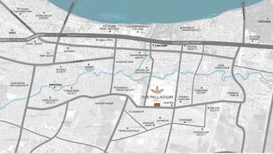 MK Group and Hindva Builders The Palladium Mall Map - Chikuwadi, Surat ...