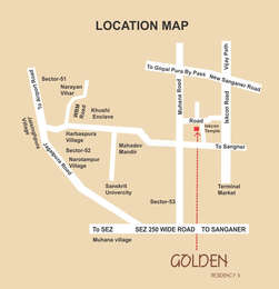 MNC Builders MNC Golden Residency 2 Map - Mansarovar, Jaipur Location Map
