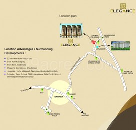 Modi Builders Modi Elegance Map - Gajulramaram, Hyderabad Location Map
