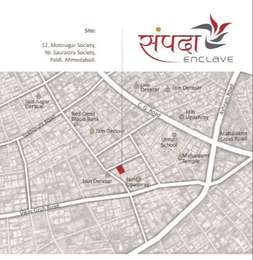 Moksha Buildcon Sampada Enclave Map - Paldi, Ahmedabad West Location Map