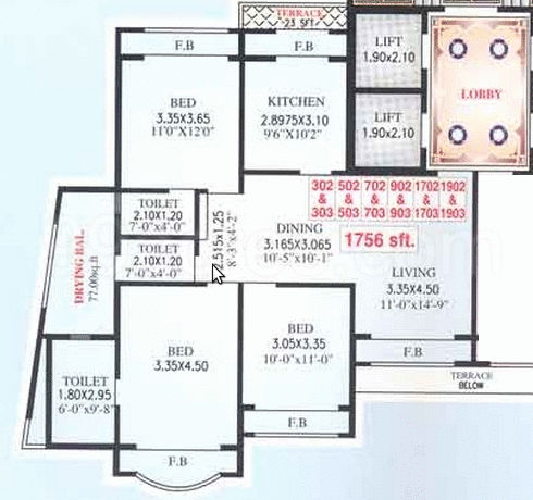 Moraj Infratech Builders Moraj Palm Paradise Floor Plan - Moraj Palm Paradise Sanpada Mumbai Navi