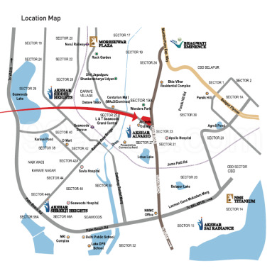 Bhagwati Group 19 East Map - Nerul, Navi Mumbai Location Map