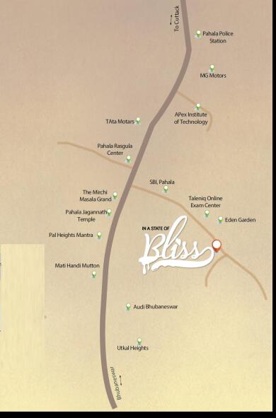 Motwani Indo Nirman Motwani Bliss Map - Pahala, Bhubaneswar Location Map