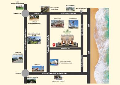 MP Developers MP Ferns Paradise Map - Siruseri, Chennai South Location Map