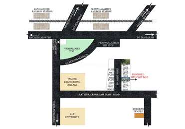 MS Builders MS Sunny Villas Map - Vandalur, GST Road Location Map