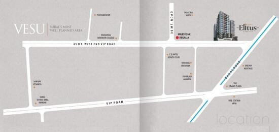 Murlidhar Associates Murlidhar Milestone Elitus Map - Vesu, Surat ...