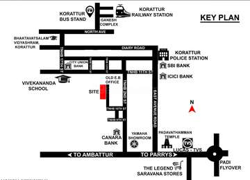 Murugan Builders Murugan Krupa Map - Korattur, Chennai Location Map
