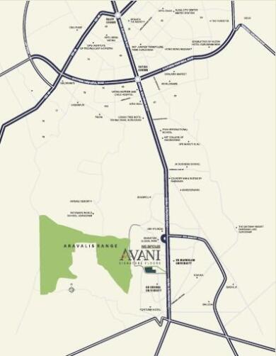 NS Arcus Avani Signature Floors Map - Sector-2 Sohna, Gurgaon Location Map