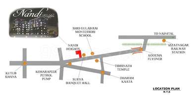 Nandi Buildwell Nandi Heights Map - Koharapeer, Bareilly Location Map
