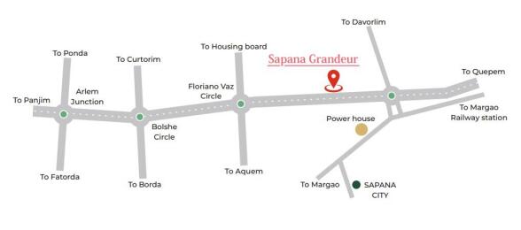 Nanu Estates Goa Sapana Grandeur Map - Aquem, Goa Location Map