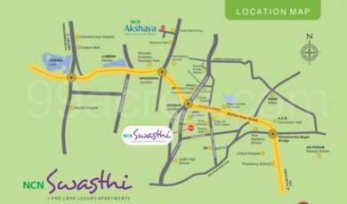 NCN Developers NCN Swasthi Map - HRBR Layout, Bangalore East Location Map