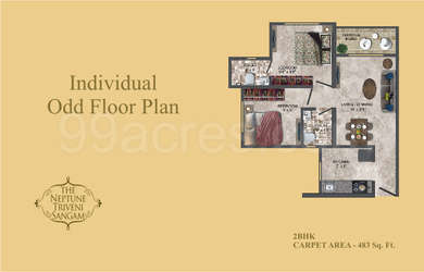 2 BHK Apartment / Flat for sale in Neptune Swarajya Ambivli Mumbai ...