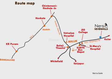 Nest Builders Nest Sevenhills Map - Malur, Kolar Location Map