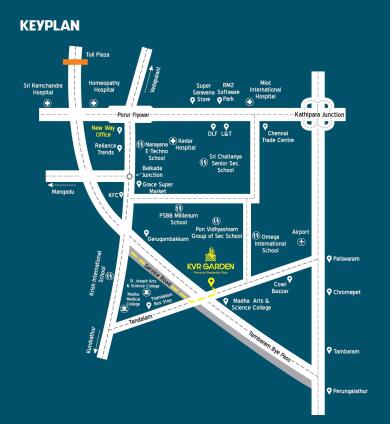 New Way Housing New Way KVR Garden Map - Gerugambakkam, Chennai Location Map
