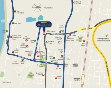 Nikunj Developers Veena Solace Map - Santacruz West, Mumbai Location Map