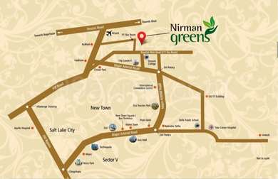 Nirman Group Kolkata Nirman Greens Map - Chinar Park, Kolkata Location Map