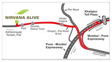 Nirvana Alive Map - Nirvana Alive Khopoli Mumbai Beyond Thane Location Map